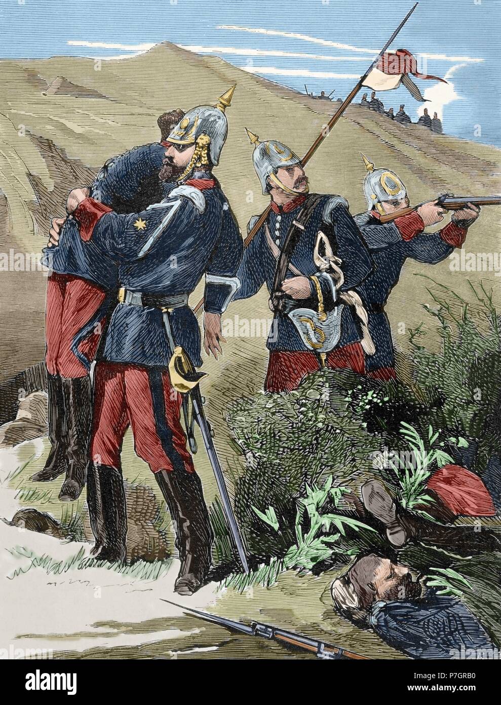 Third Carlist War (1872-1876). Battle of Trevino, July 7, 1875. The ...