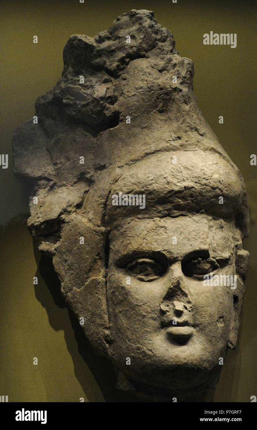 Ancient art. Central Asia. Head of a queen "King Vazamar's wife". High ...