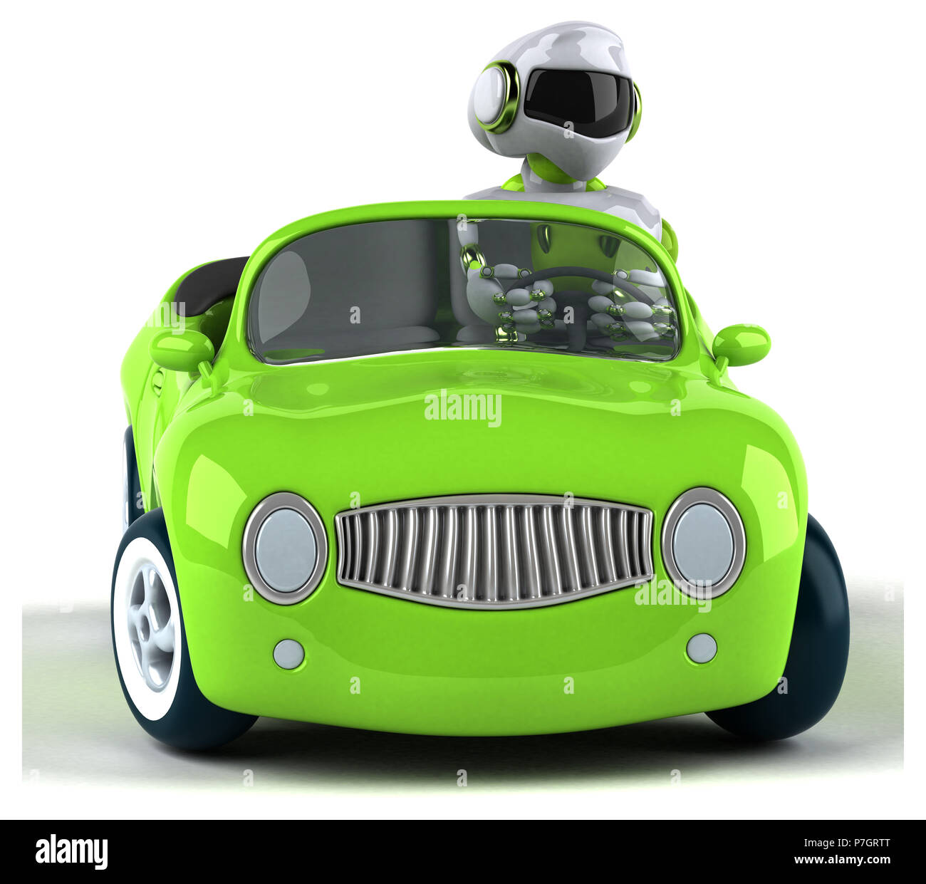 Green robot - 3D Illustration Stock Photo - Alamy