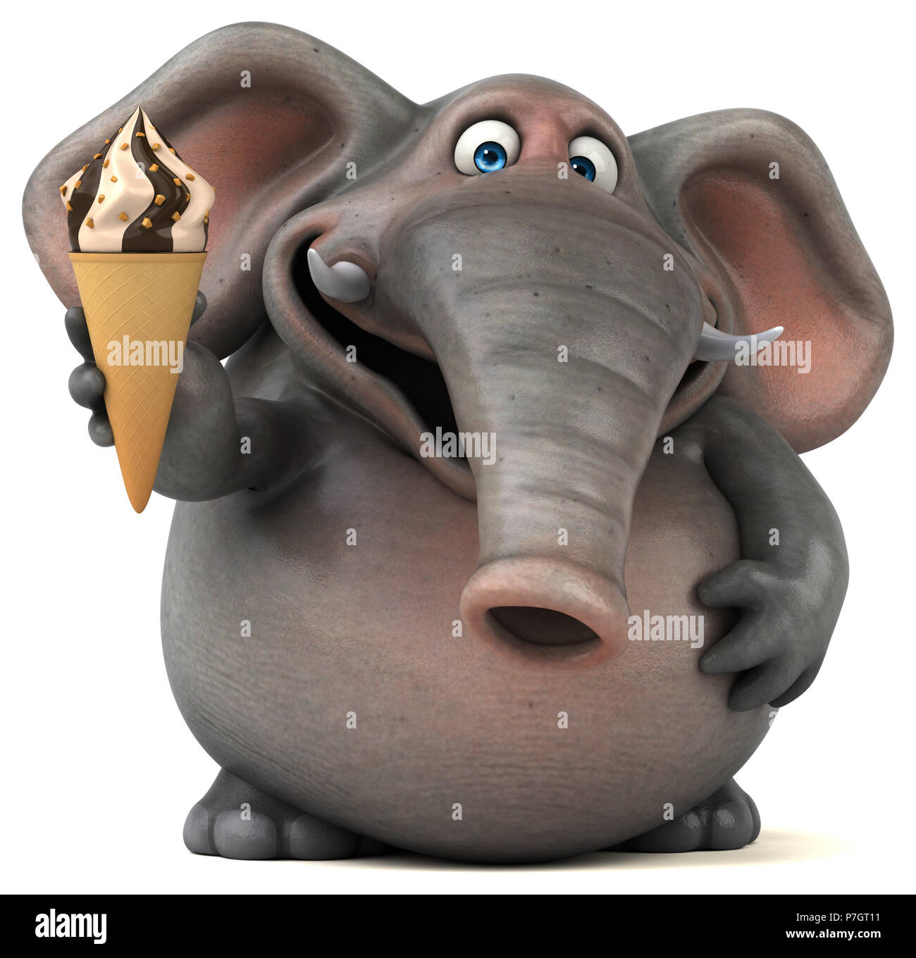 Fun elephant - 3D Illustration Stock Photo - Alamy