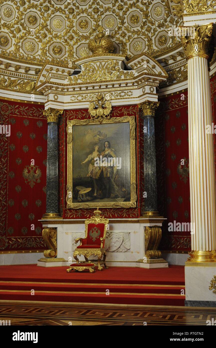 The State Hermitage Museum. View of Peter the Great Hall (Small Throne ...
