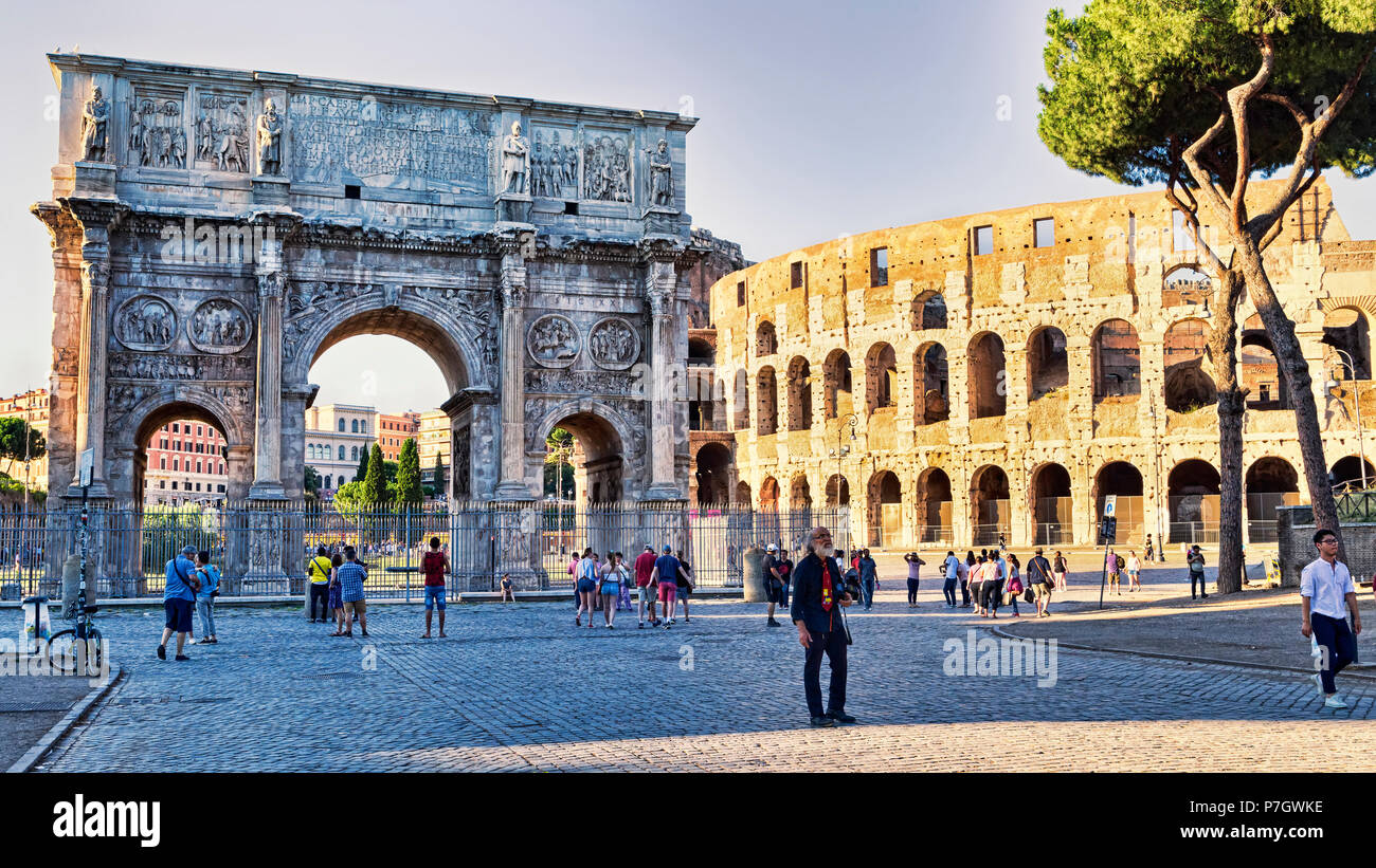 Colosseum street view sunset hi-res stock photography and images - Alamy
