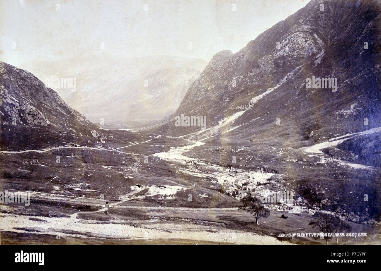Looking up Glen Etive, from Dalness Stock Photo - Alamy