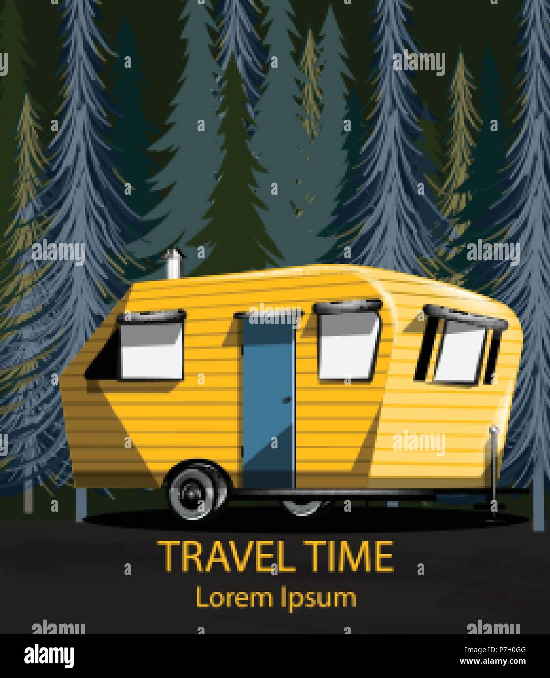 Road woods night car Stock Vector Images - Alamy