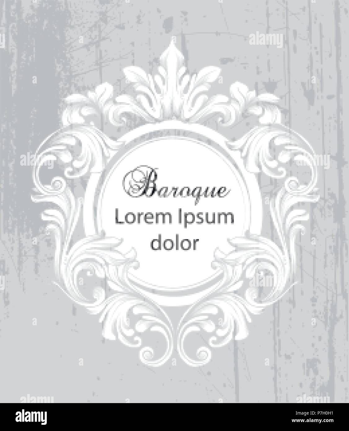 Vintage baroque frame card Vector. Detailed rich ornament illustration ...