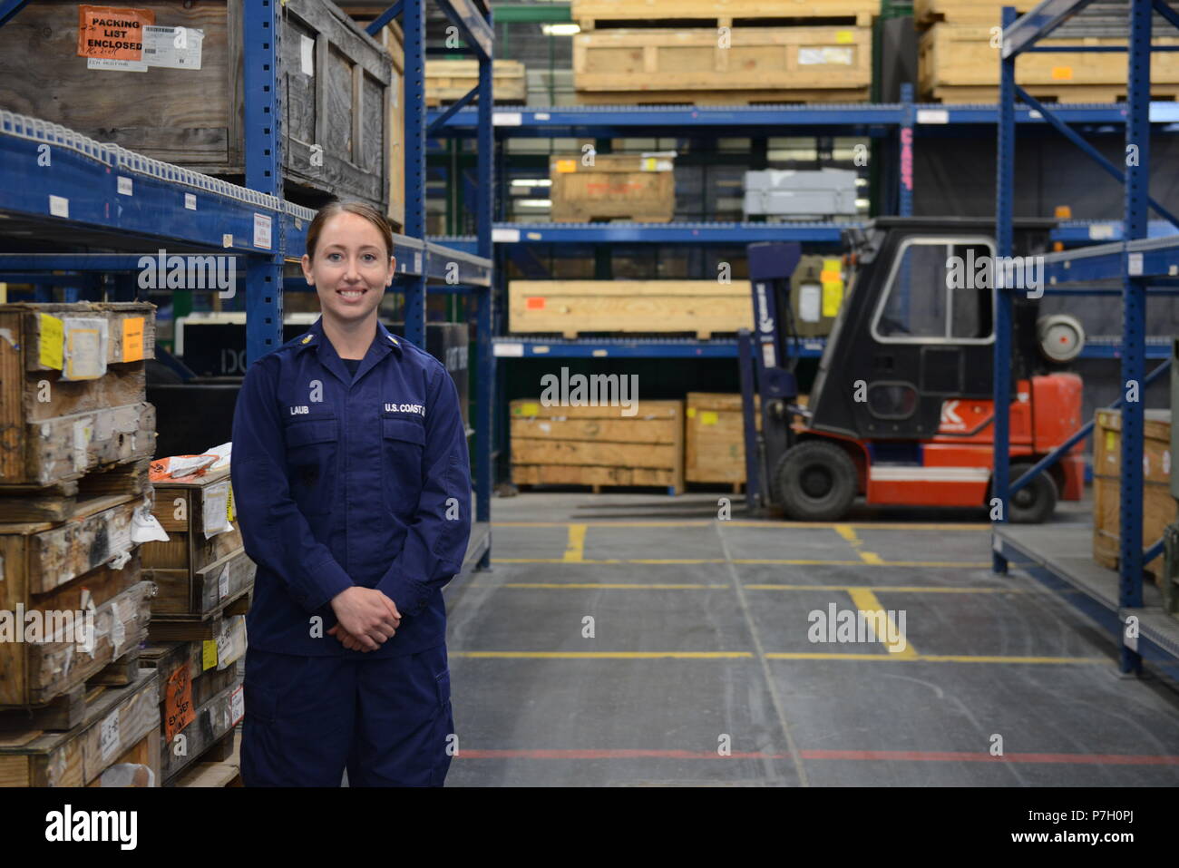 Petty Officer 1st Class Nadia Laub, a storekeeper at Air Station Kodiak ...