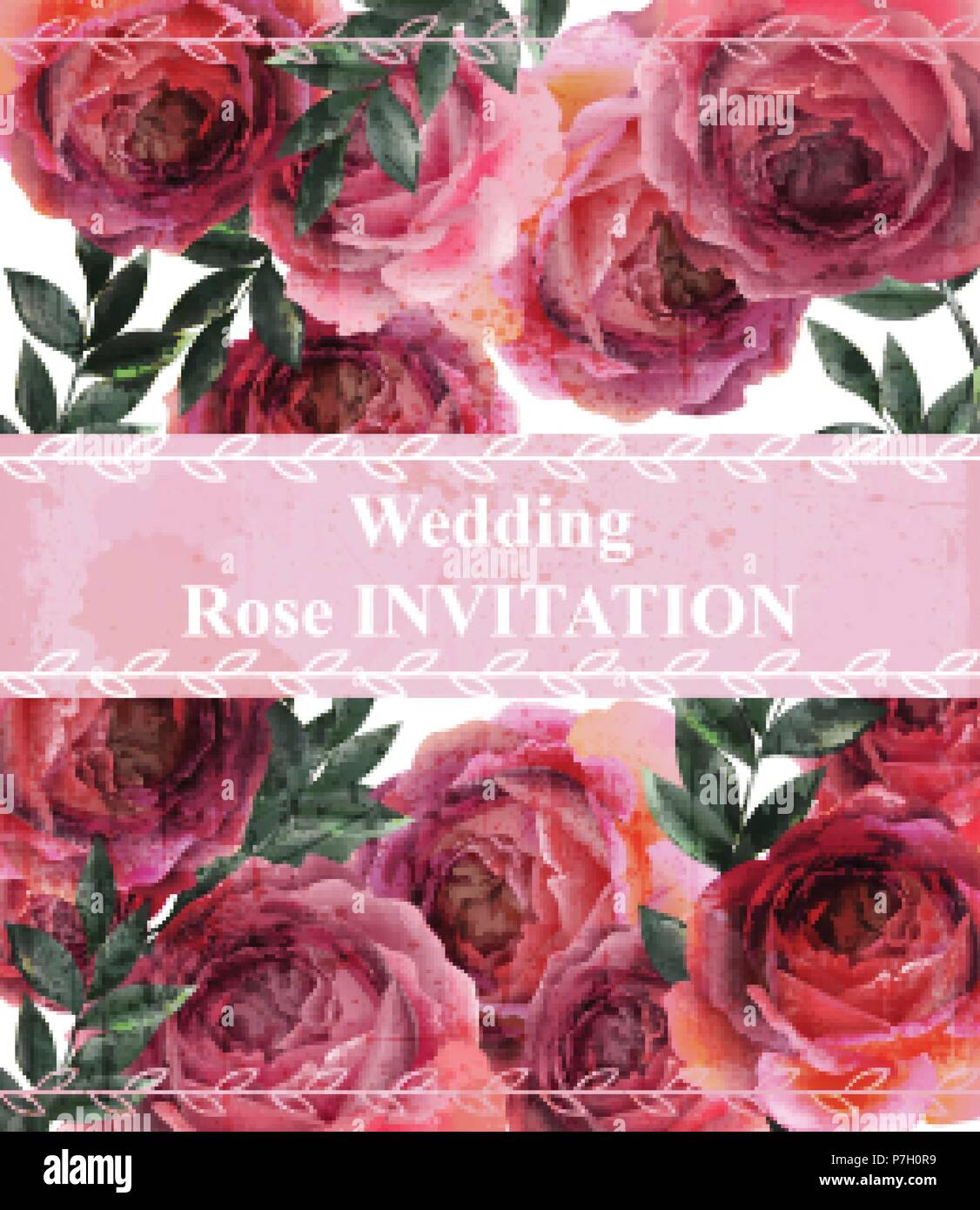 Wedding invitation Vintage roses background Vector. Floral card retro decor Stock Vector Image ...
