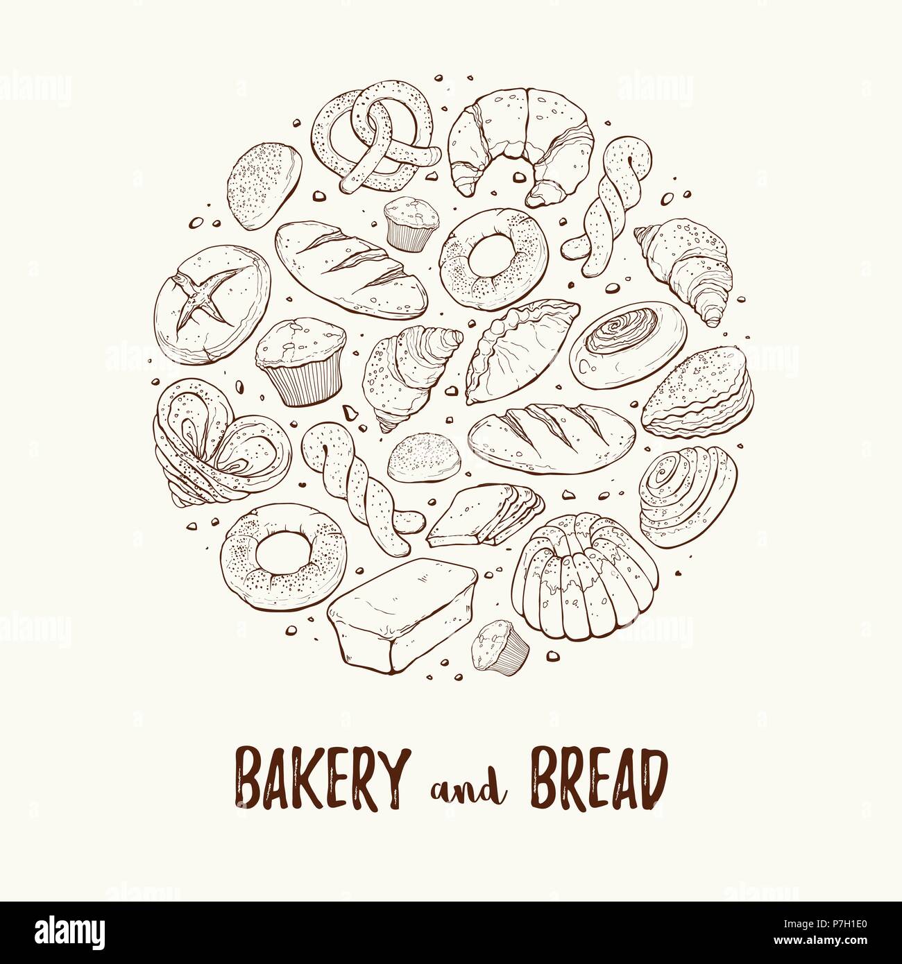 fresh bread circle poster Stock Vector Image & Art - Alamy