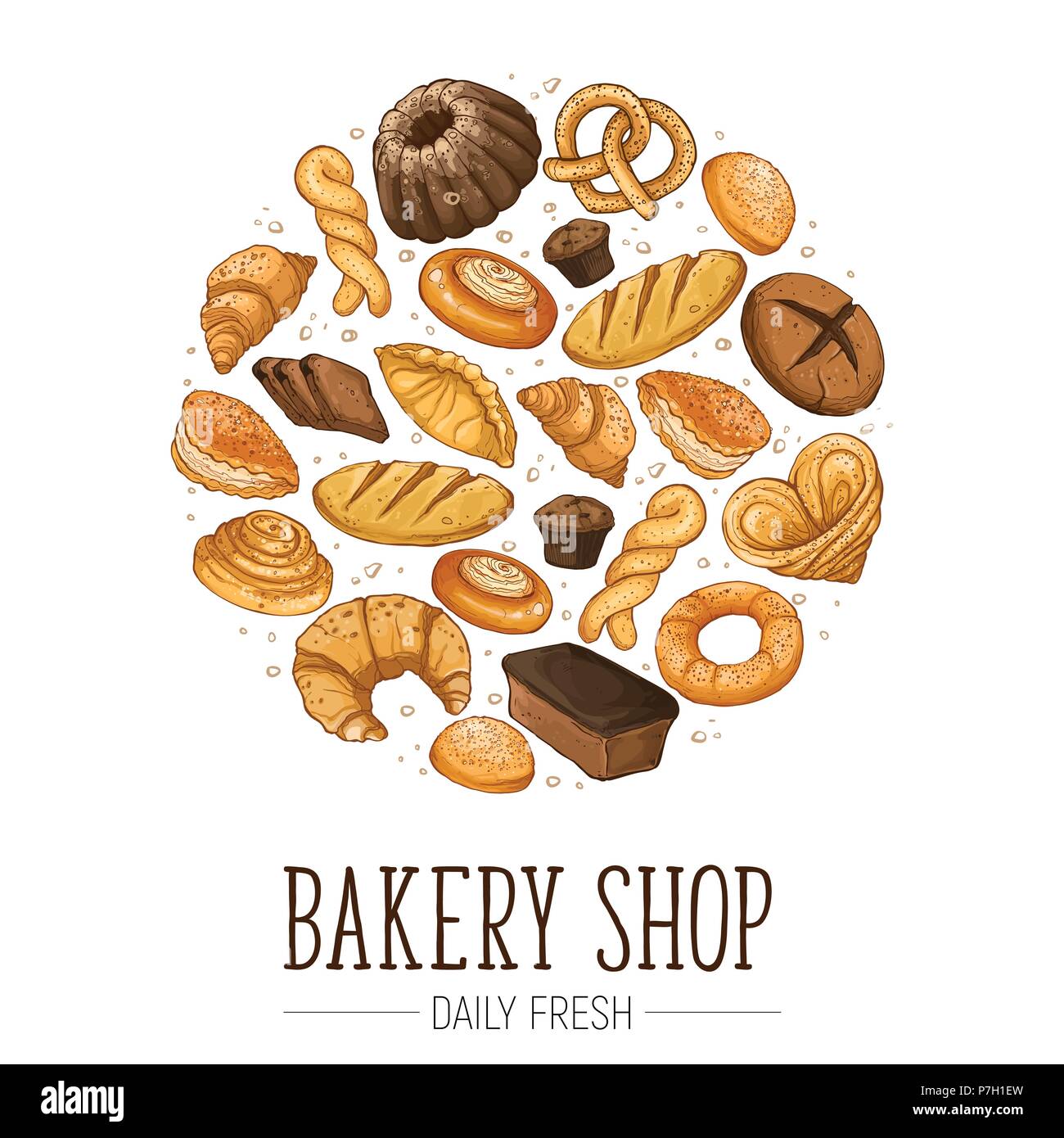 Bun circle logo hi-res stock photography and images - Alamy