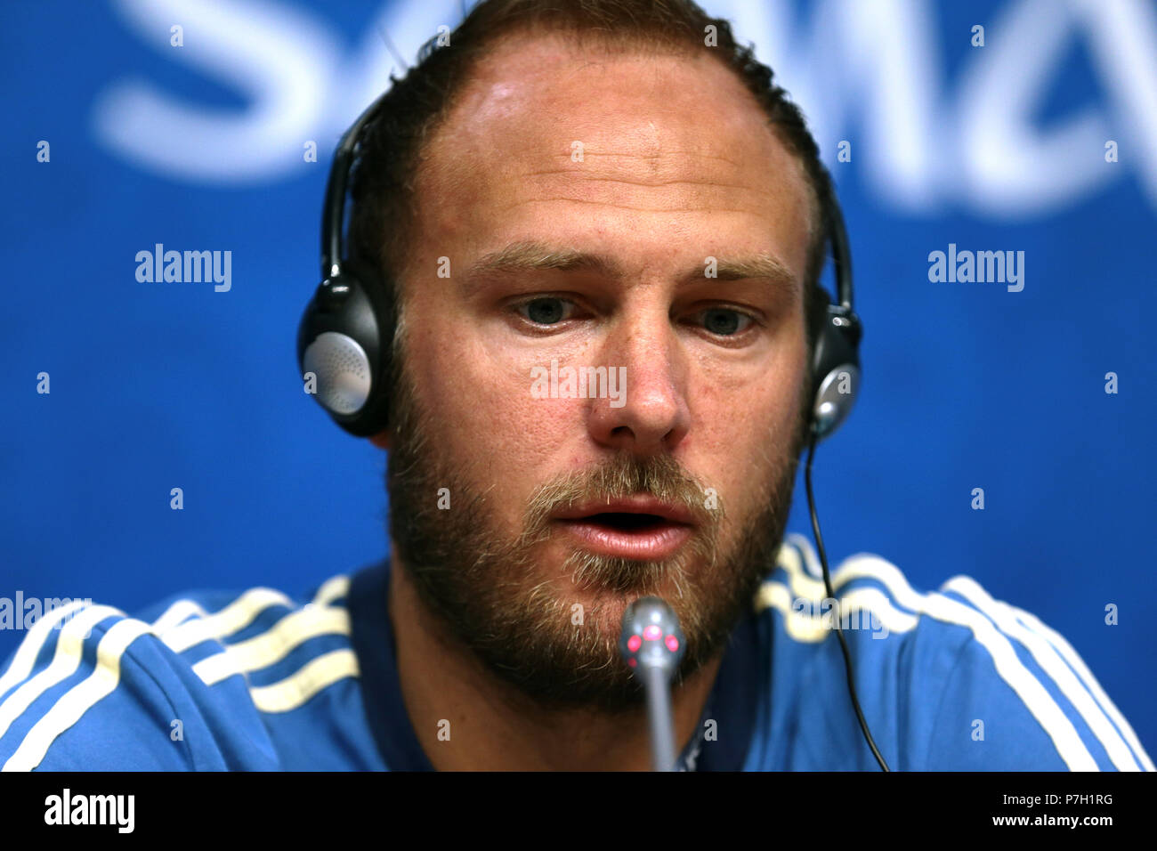 Sweden's Andreas Granqvist during a press conference at the Samara ...