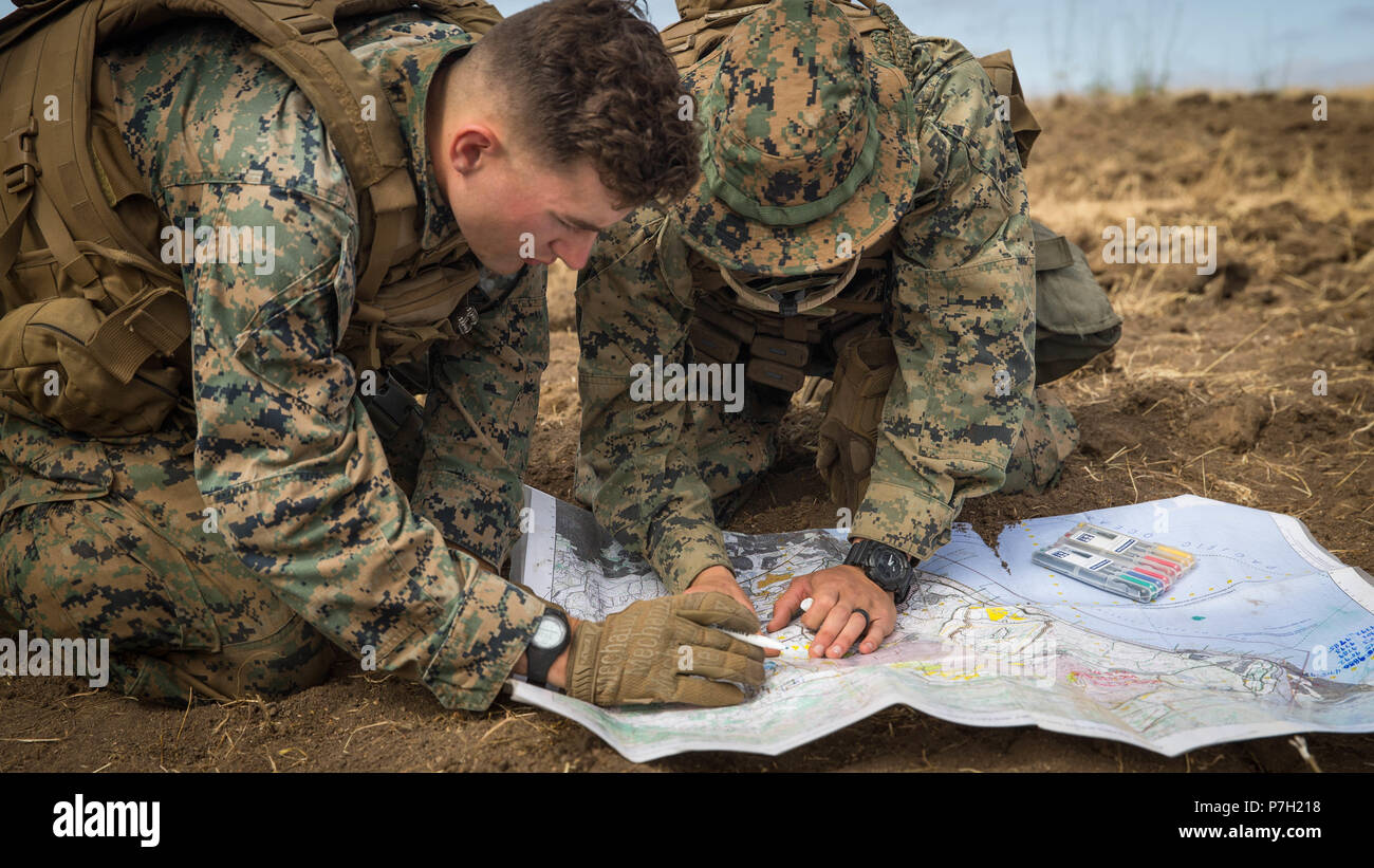 U.S. Marine Corps Lance Cpl. Spencer Lunnen, left, and Lance Cpl ...
