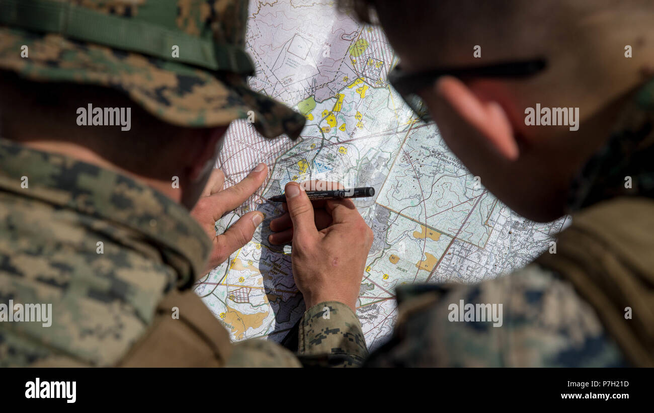 U.S. Marine Corps Lance Cpl. Grayson Oblender, left, and Lance Cpl ...