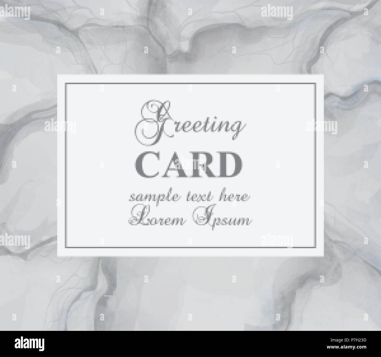 Greeting card with gray marble background Vector. Luxury stone pattern ...