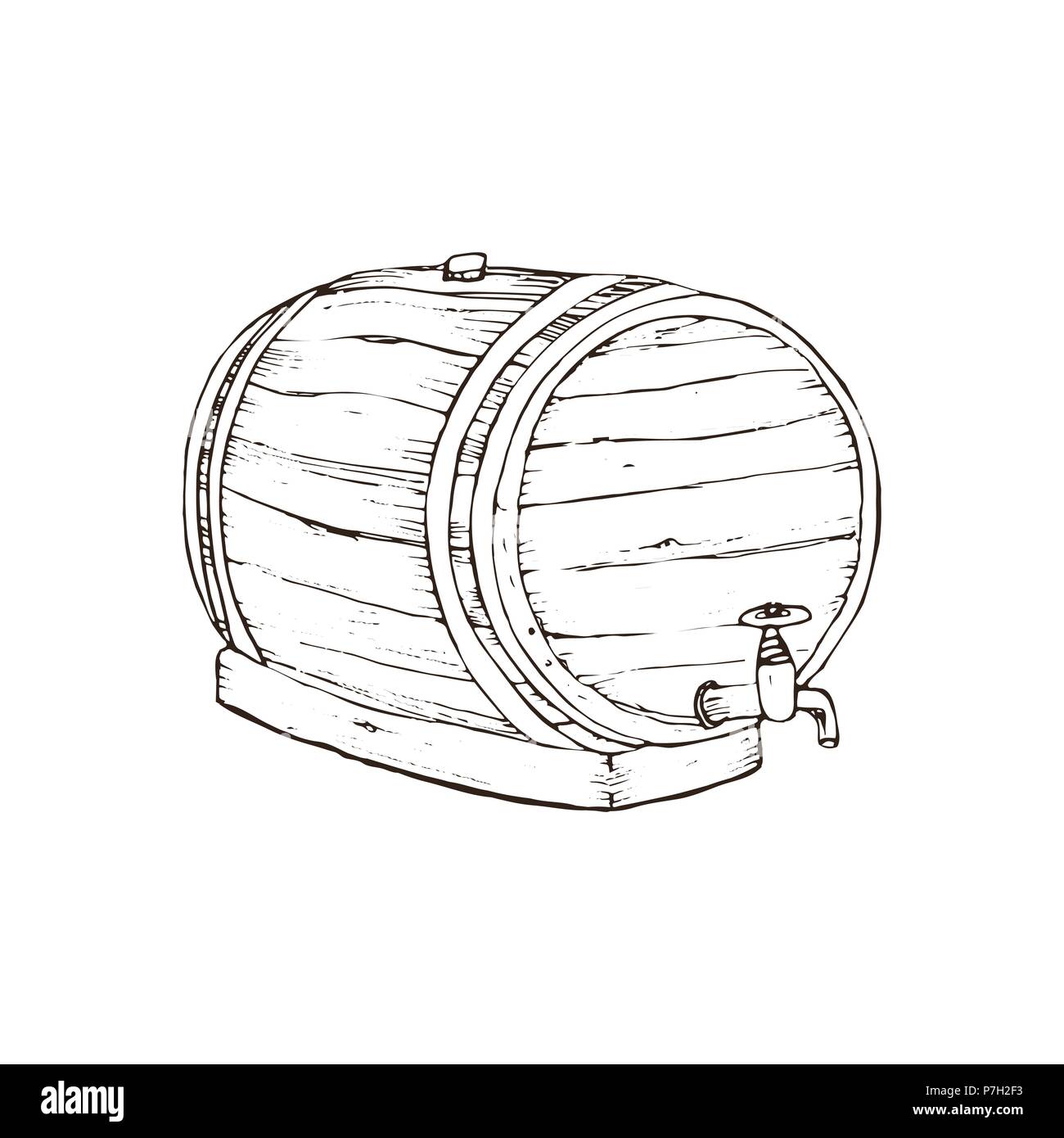 wooden vector barrel Stock Vector Image & Art - Alamy