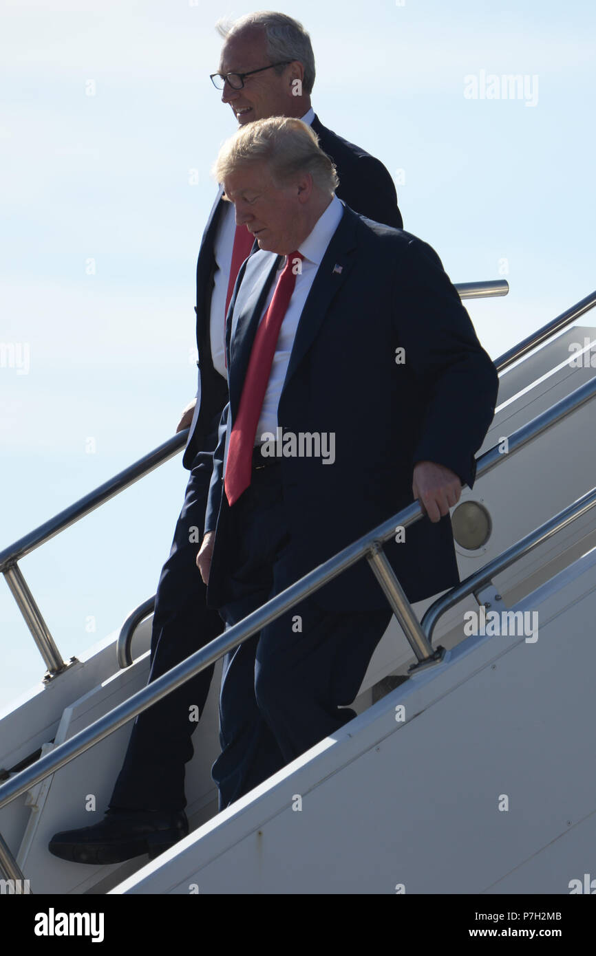 U.S. President Donald J. Trump and Congressman Kevin Cramer arrive on ...
