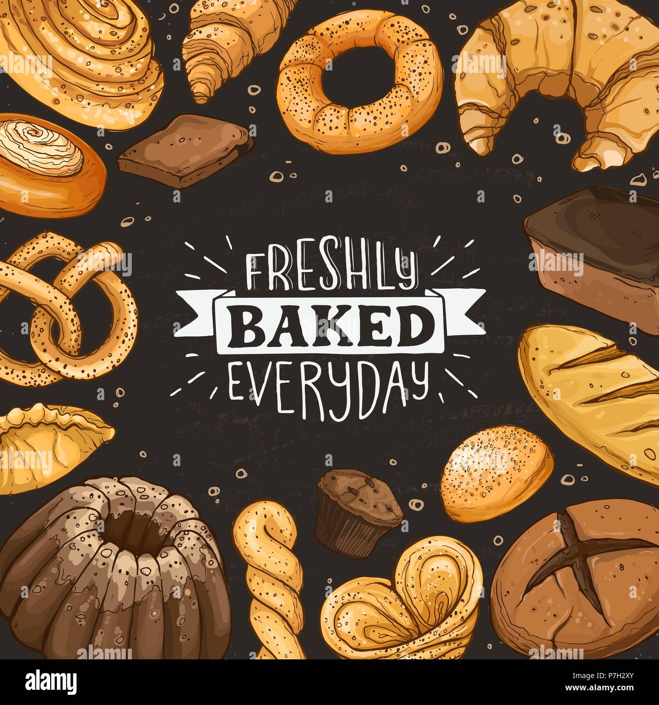fresh bread circle poster Stock Vector Image & Art - Alamy