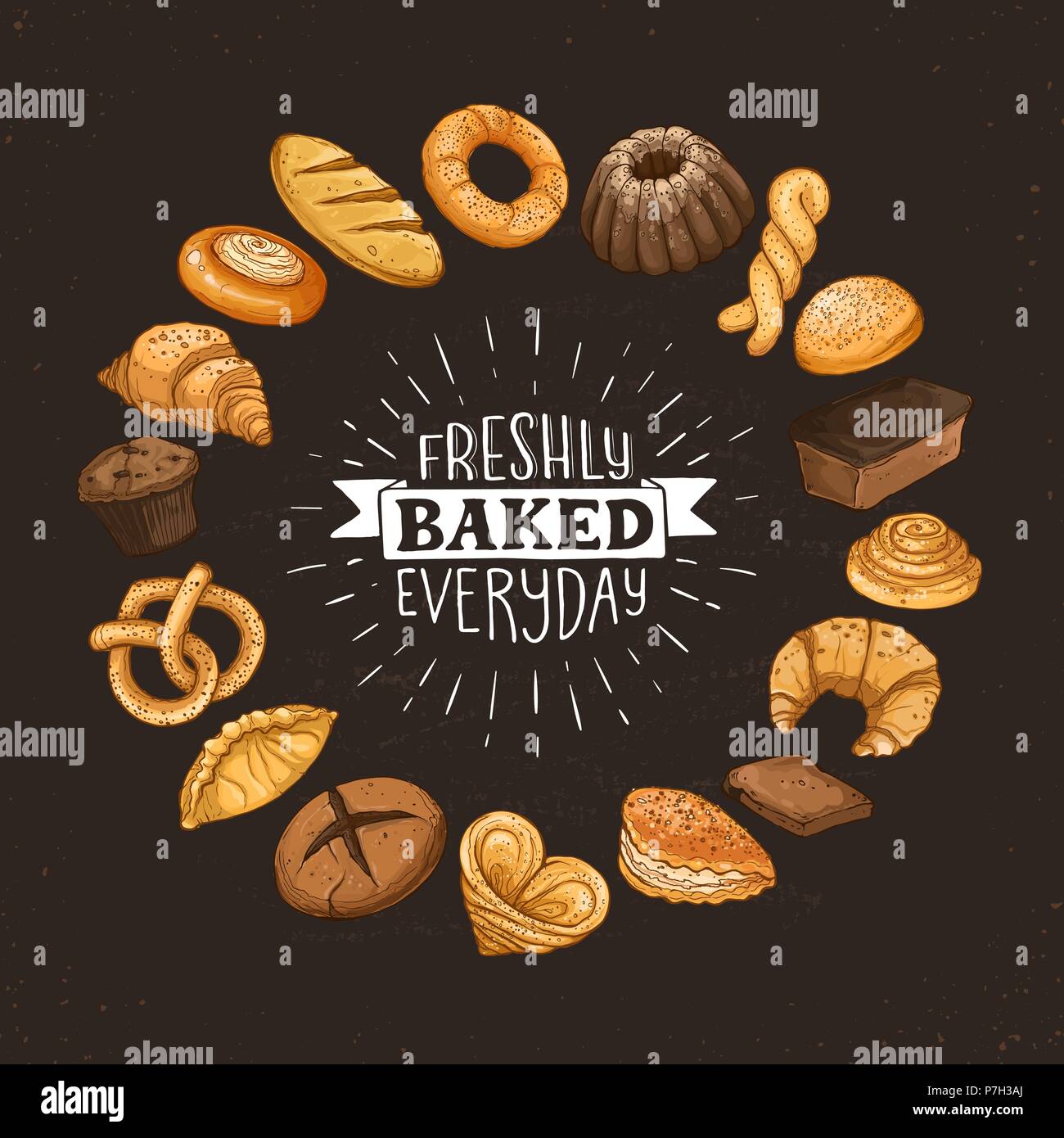 fresh bread circle poster Stock Vector Image & Art - Alamy