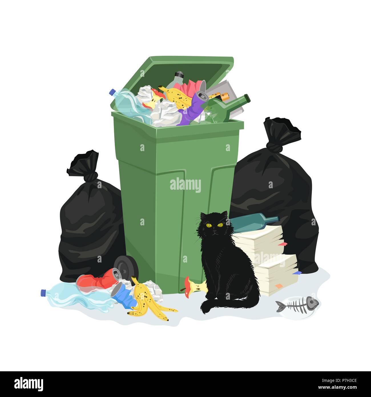Garbage Stack Illustration Stock Vector Image And Art Alamy