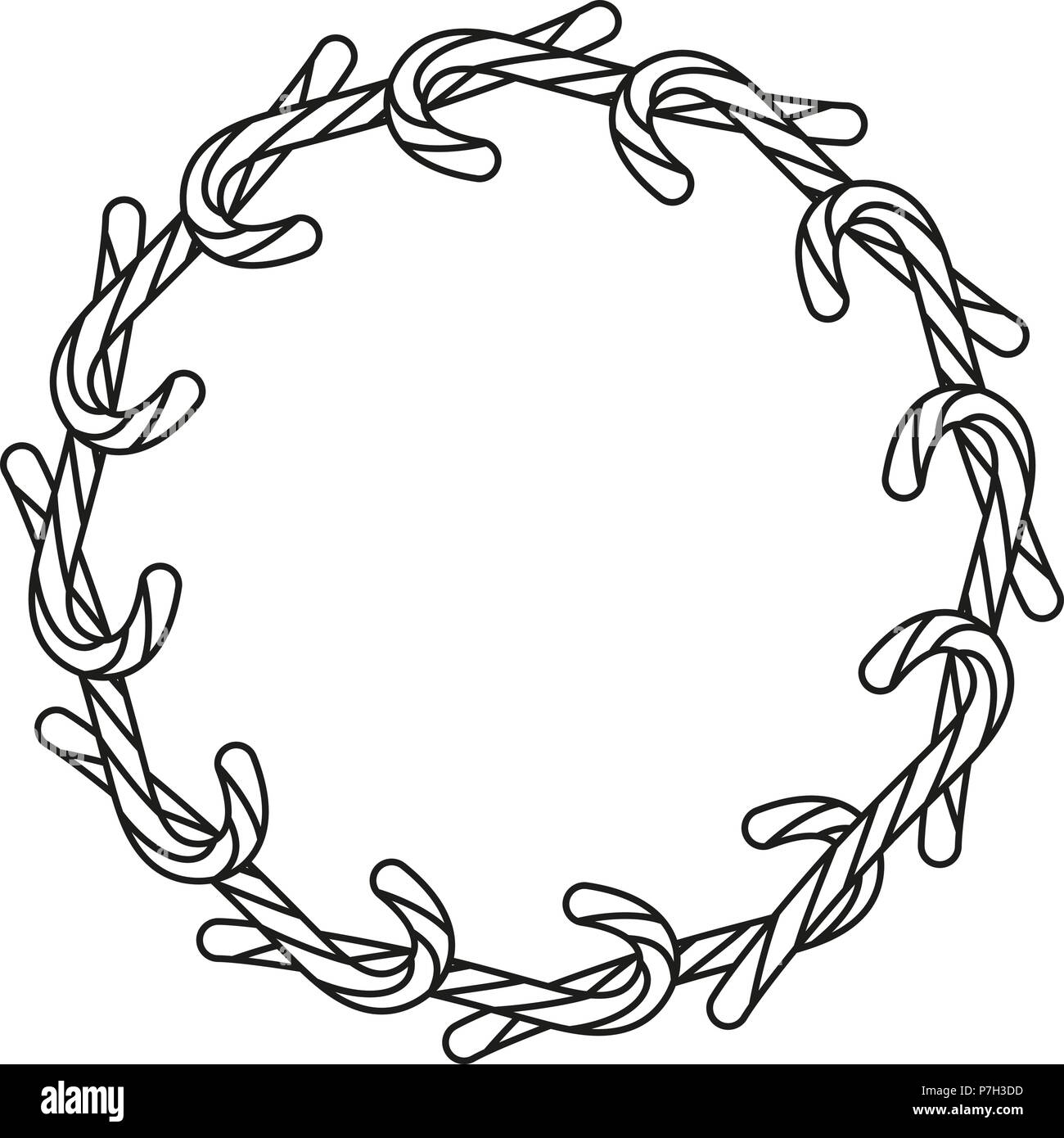 Candy Cane Border Black And White