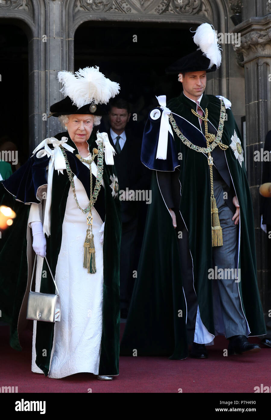 Queen Elizabeth II and the Duke of Cambridge depart from the Order of ...