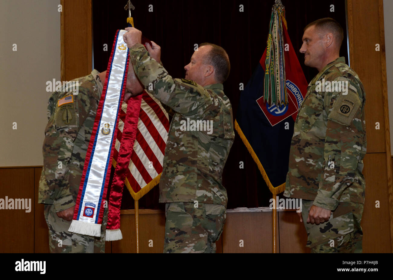 U.S. Army Col. Jack Stumme, the XVIII Airborne Corps chaplain, removes ...