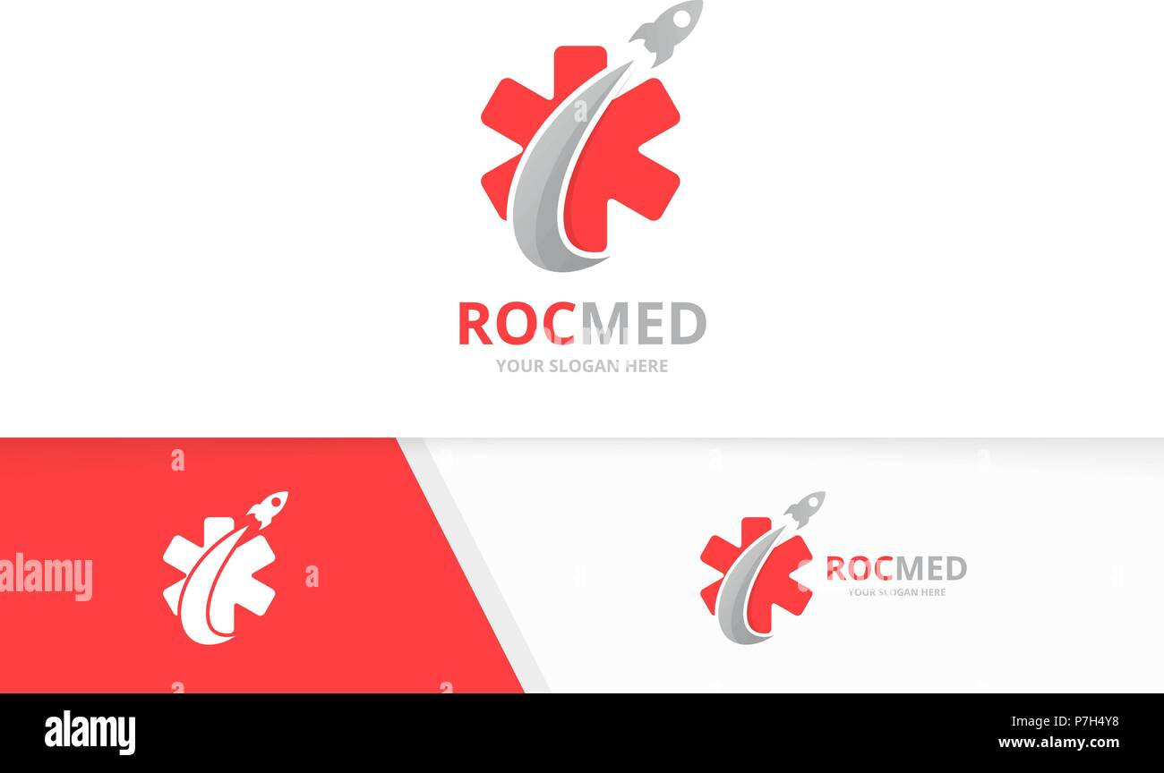Vector ambulance and rocket logo combination. Medic and airplane symbol ...