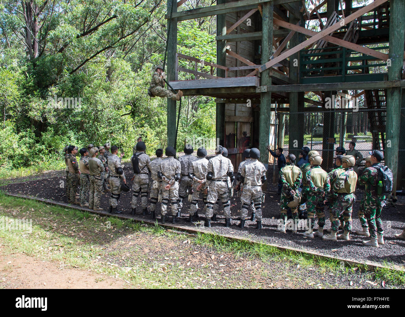 180627-N-BW951-1016 WAHIAWA, Hawaii (June 27, 2018) - During fast rope ...