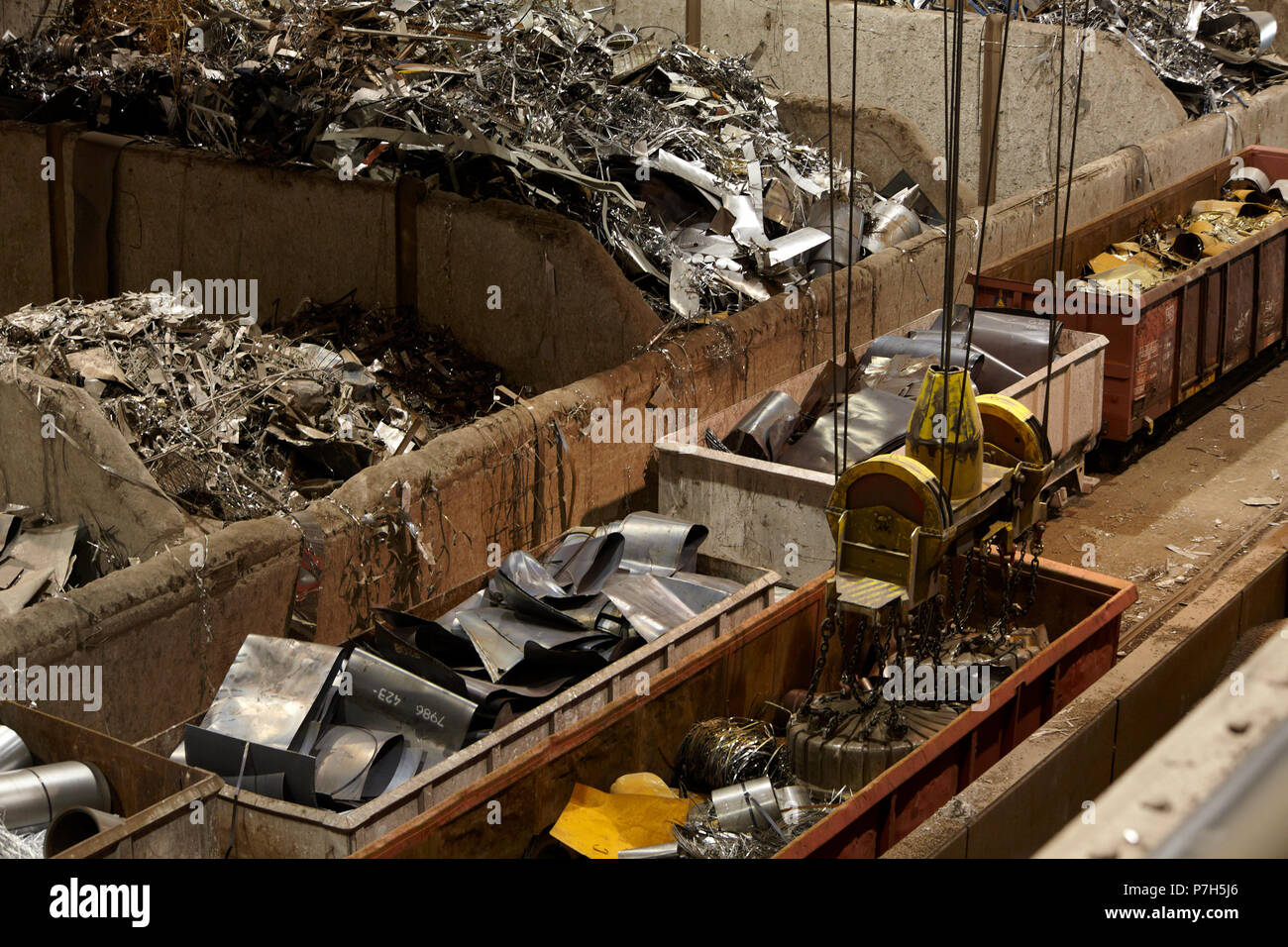 Stainless steel scrap in the workshop In the stainless steel plant of ...