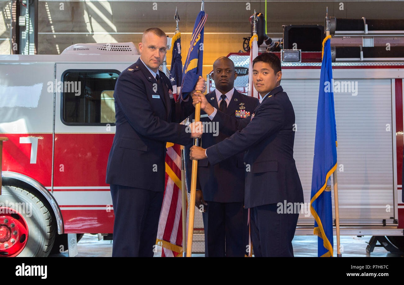 U.S. Air Force Maj. Chin Hsu assumed command of the 423 Civil Engineer ...