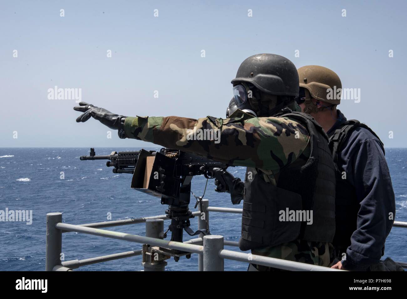 180630-N-DZ642-0112 MEDITERRANEAN SEA (June 30, 2018) Damage Controlman ...