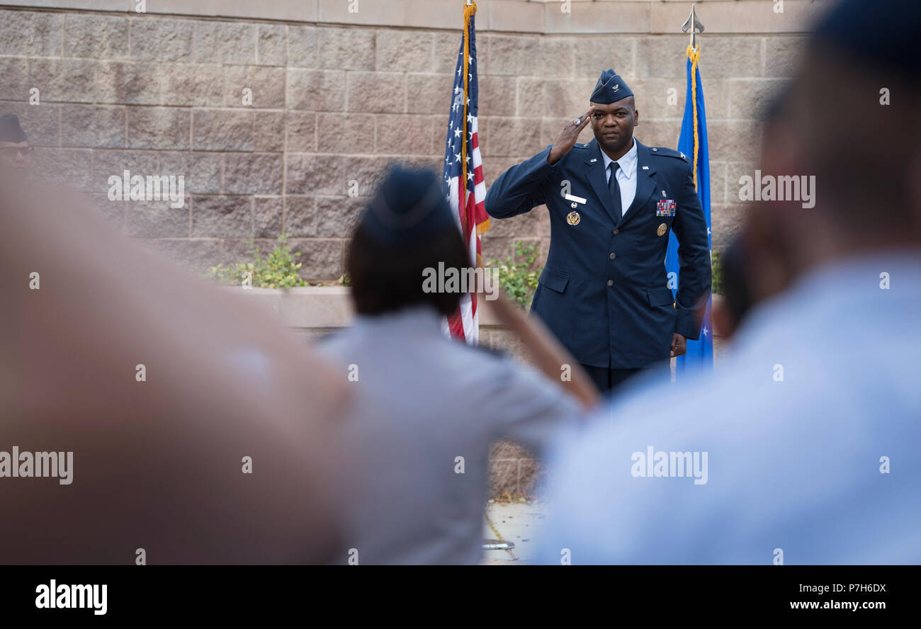 Col. Alfred Flowers Jr., 99th Medical Group commander, receives his ...