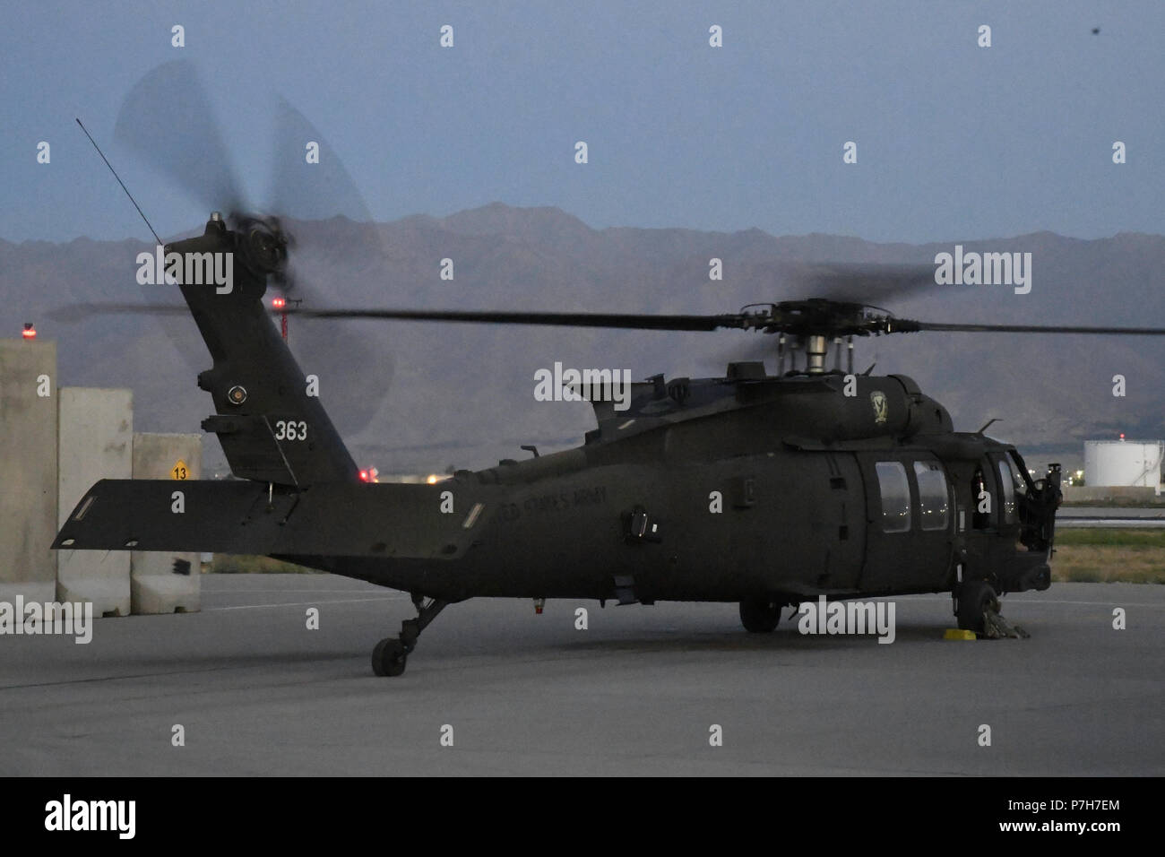 A UH-60 Blackhawk helicopter assigned to Task Force Shadow conducts a ...