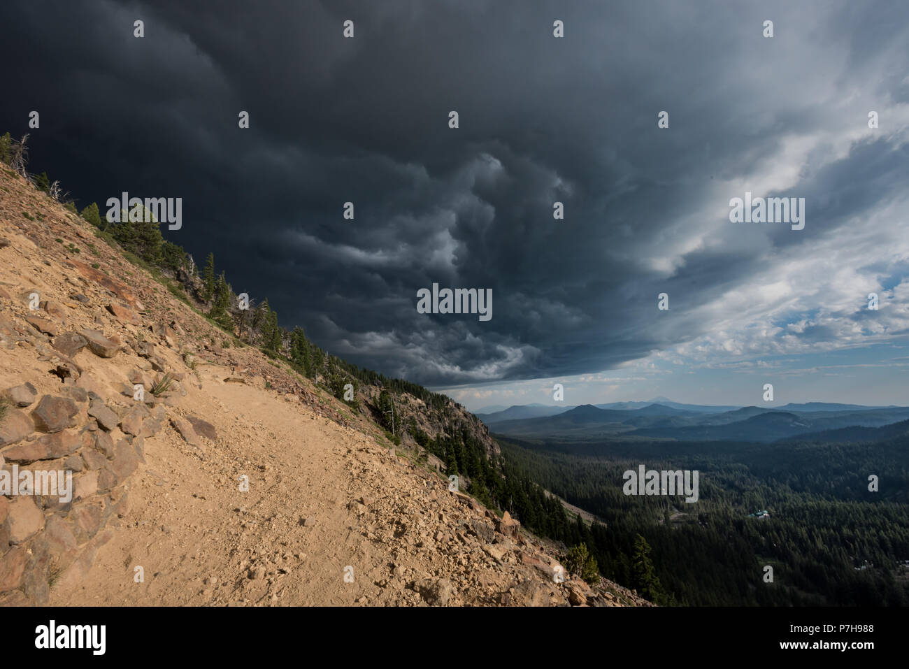 Storm Clouds Gather Around Garfield Peak in Oregon wilderness Stock ...