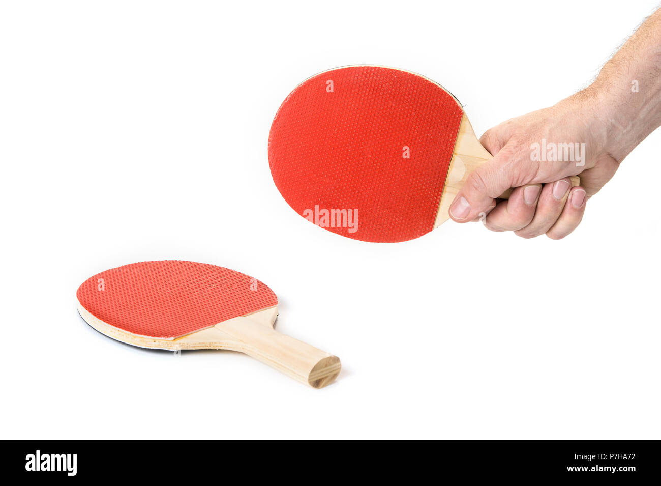 Table tennis rackets isolated on the white Stock Photo - Alamy