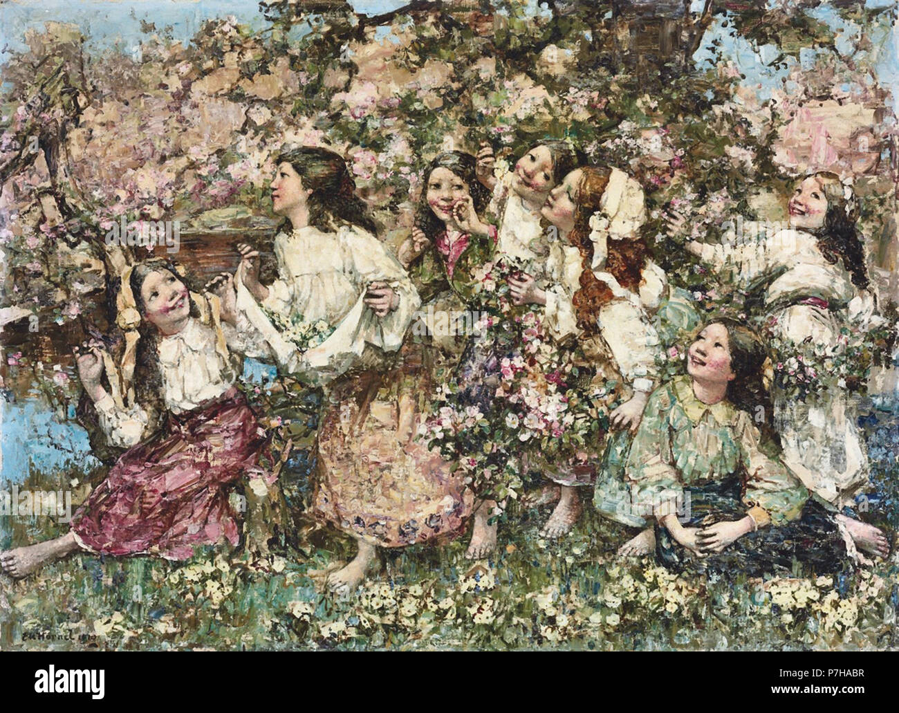 Hornel Edward Atkinson - a Spring Time Rondeley Stock Photo - Alamy