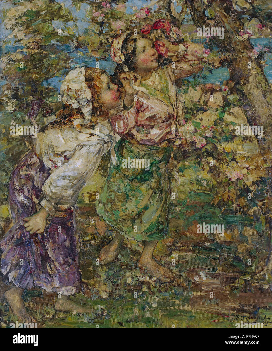 Hornel Edward Atkinson - Blossom Time 1 Stock Photo - Alamy