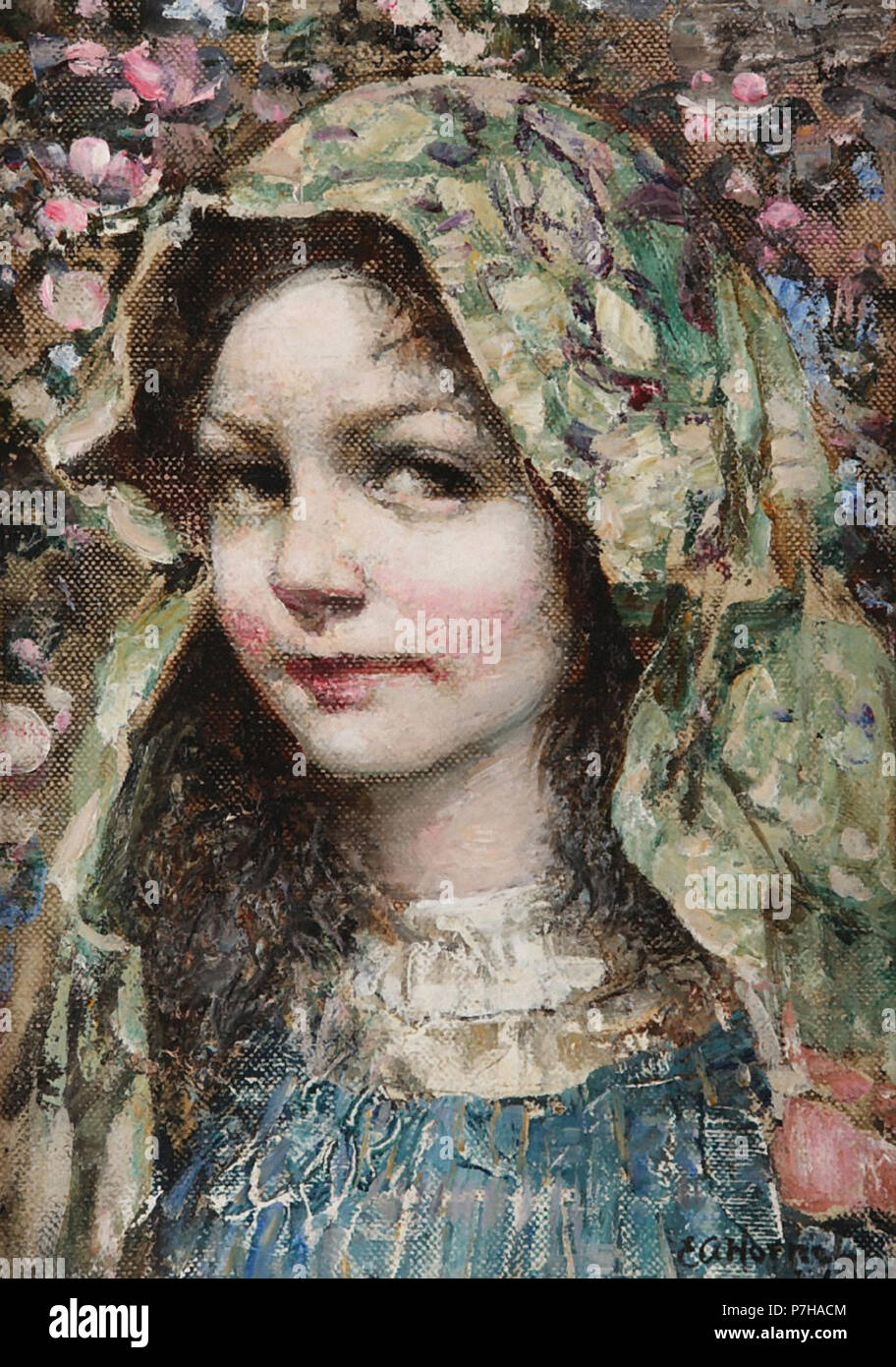 Hornel Edward Atkinson - Cherry Blossom Stock Photo - Alamy