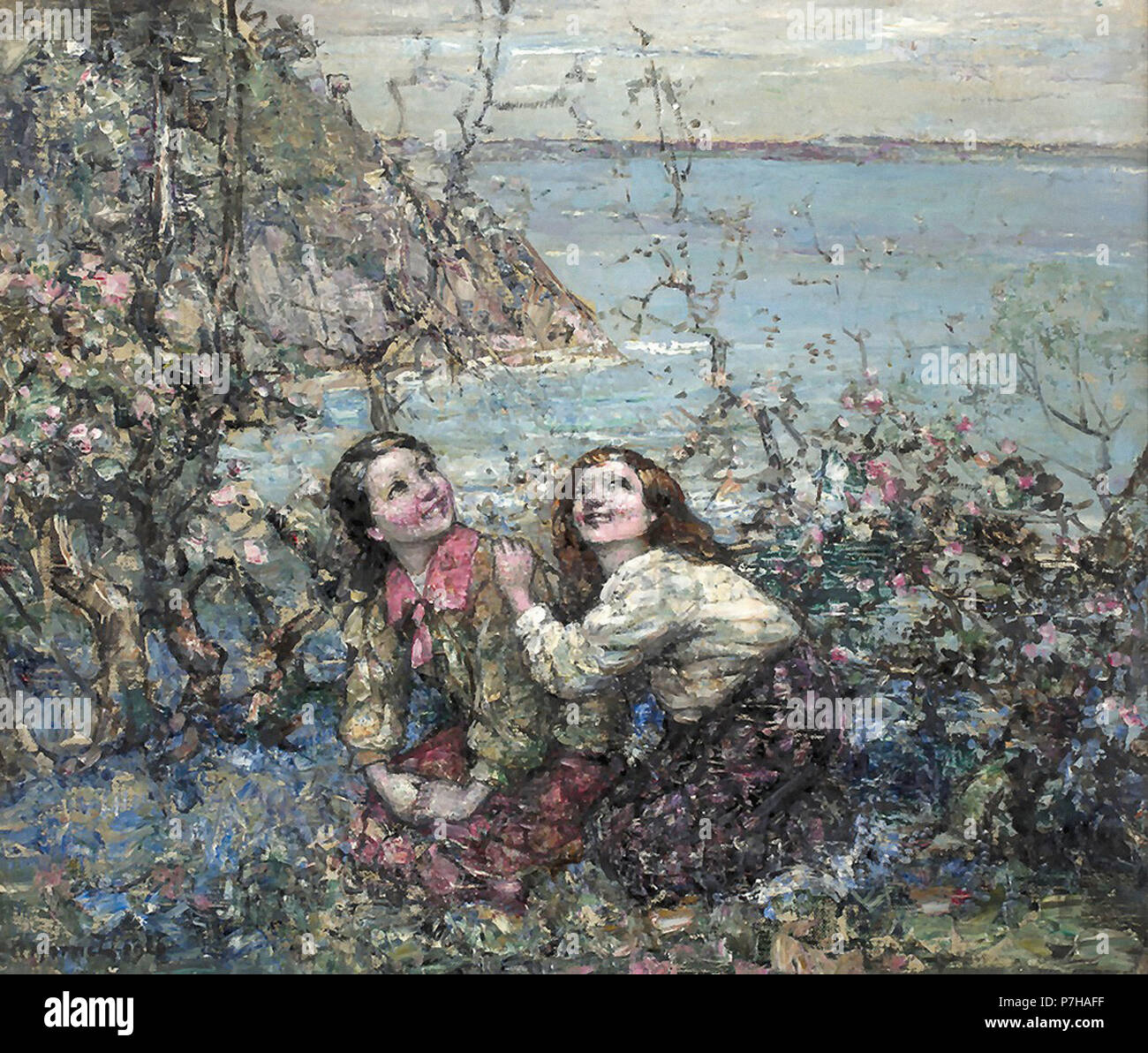 Hornel Edward Atkinson - Overlooking the Bay Stock Photo - Alamy