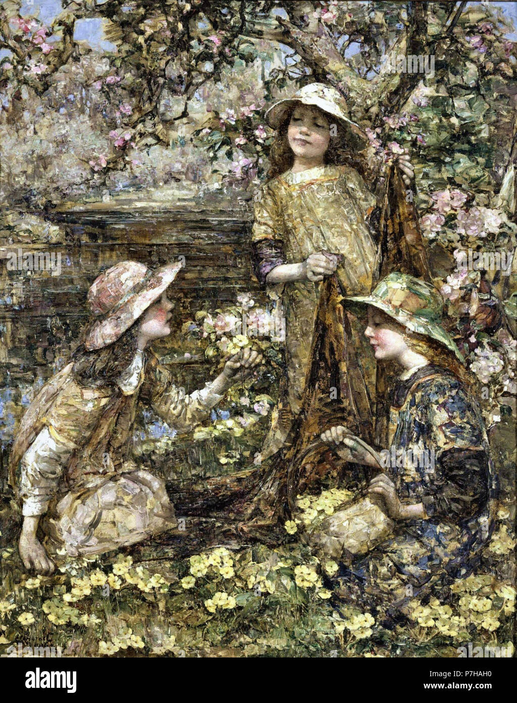 Hornel Edward Atkinson - Spring Time 1 Stock Photo - Alamy