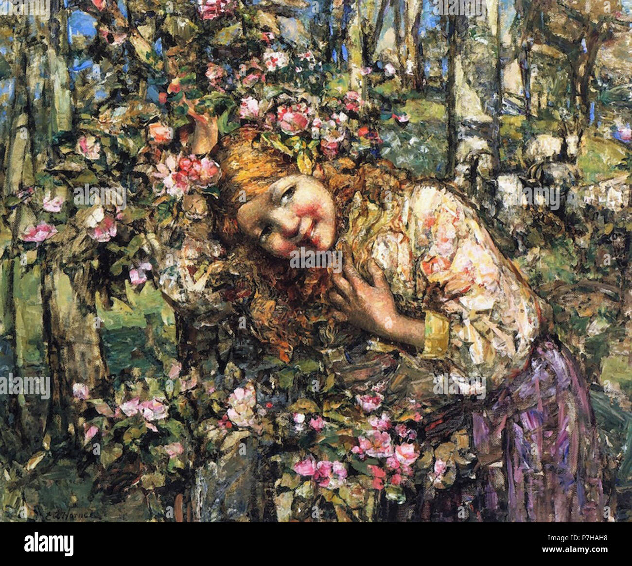 Hornel Edward Atkinson - Spring Time 4 Stock Photo - Alamy