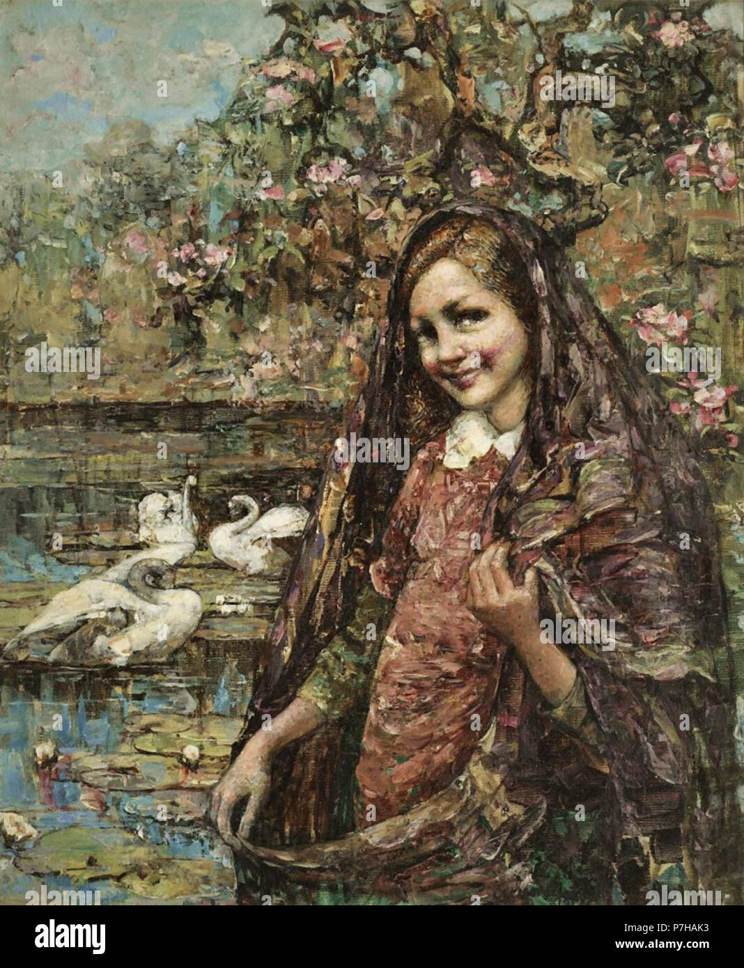 Hornel Edward Atkinson - the Lily Pond 2 Stock Photo - Alamy