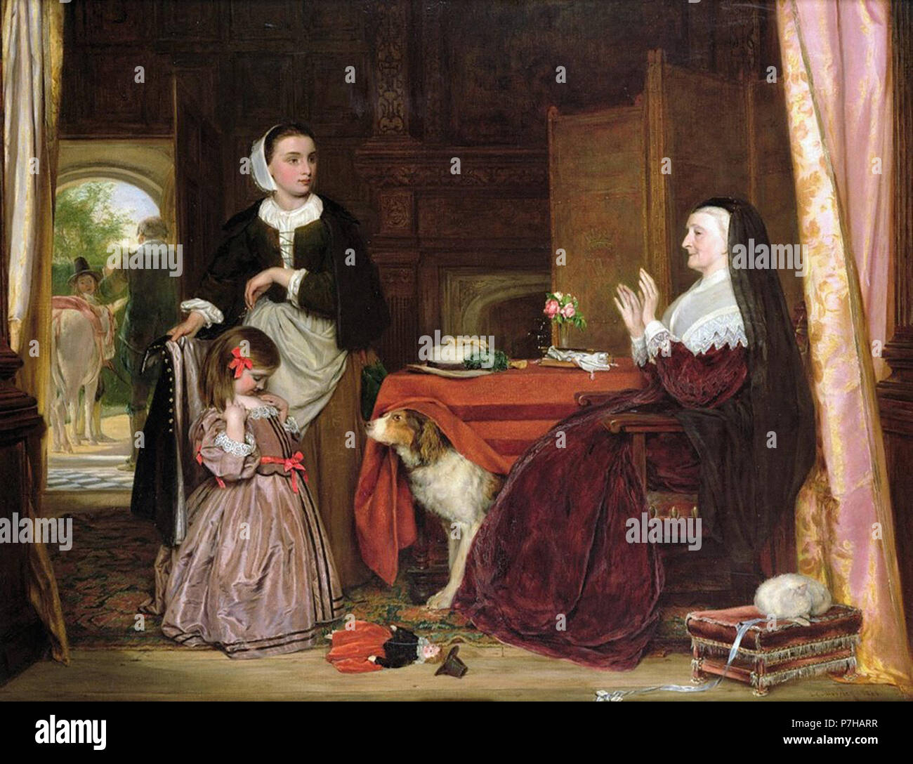 Horsley John Calcott - the New Dress Stock Photo - Alamy