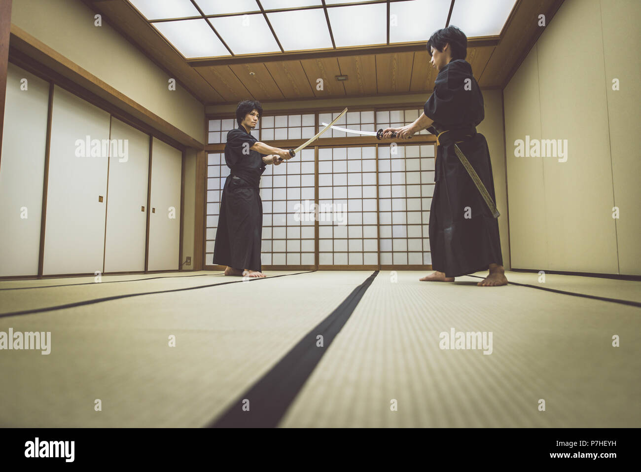 Samurai training in a traditional dojo, in Tokyo Stock Photo - Alamy