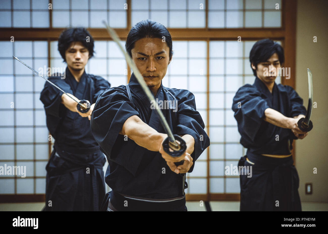 Samurai training in a traditional dojo, in Tokyo Stock Photo - Alamy