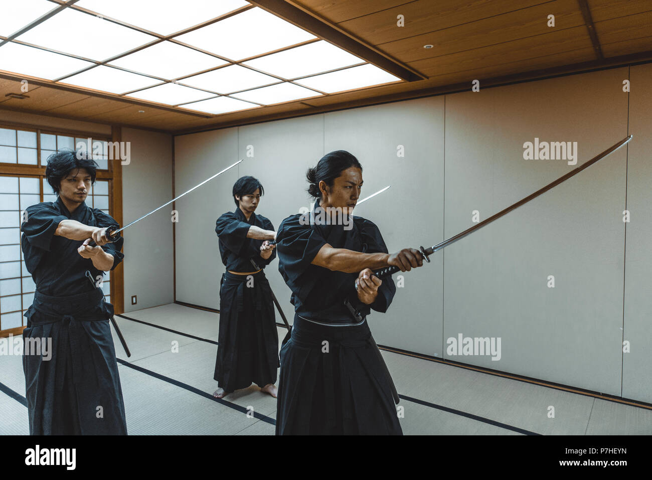 Samurai training in a traditional dojo, in Tokyo Stock Photo - Alamy