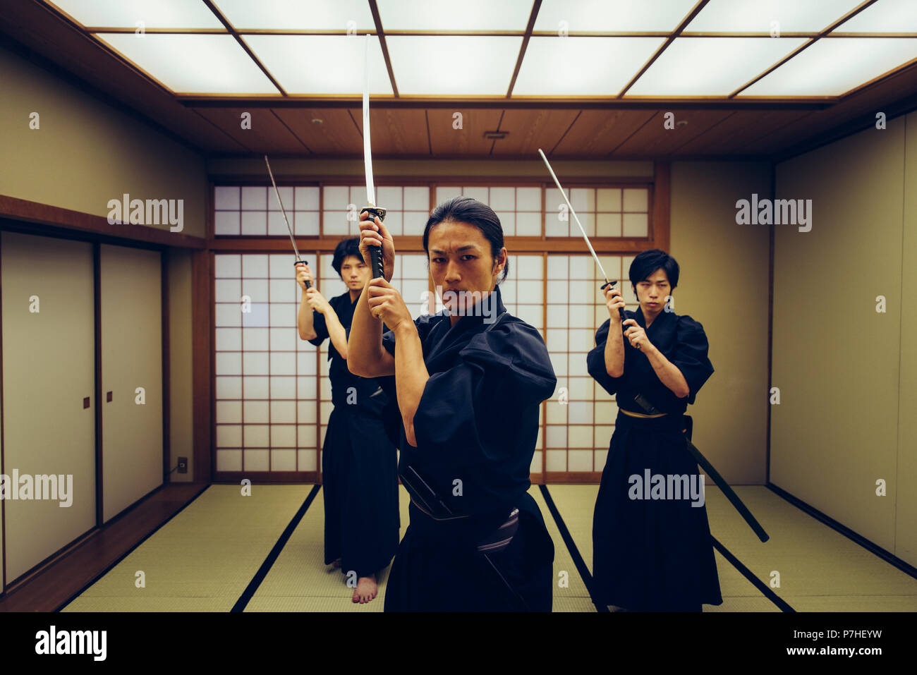Samurai training in a traditional dojo, in Tokyo Stock Photo - Alamy