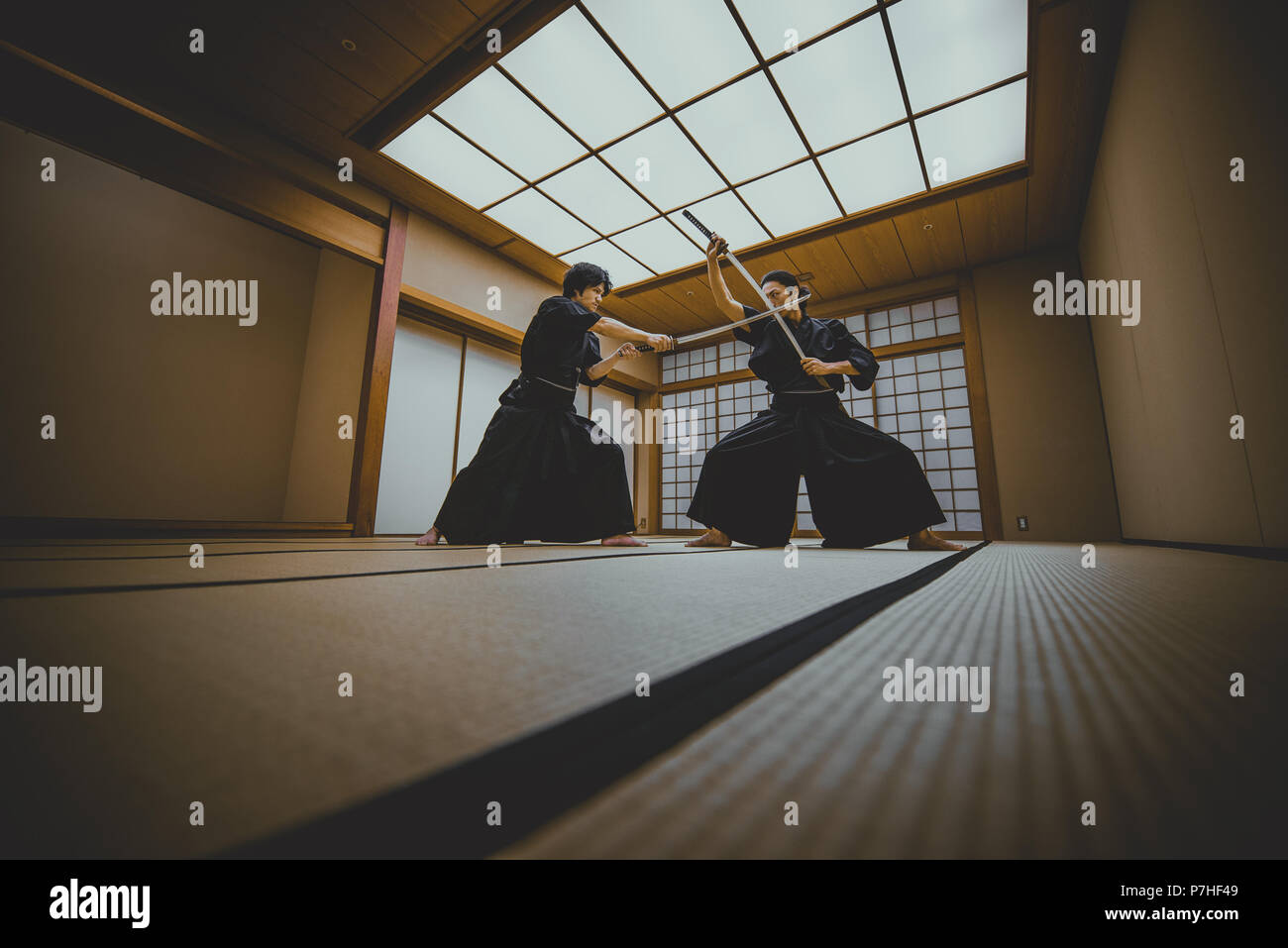 Samurai training in a traditional dojo, in Tokyo Stock Photo - Alamy