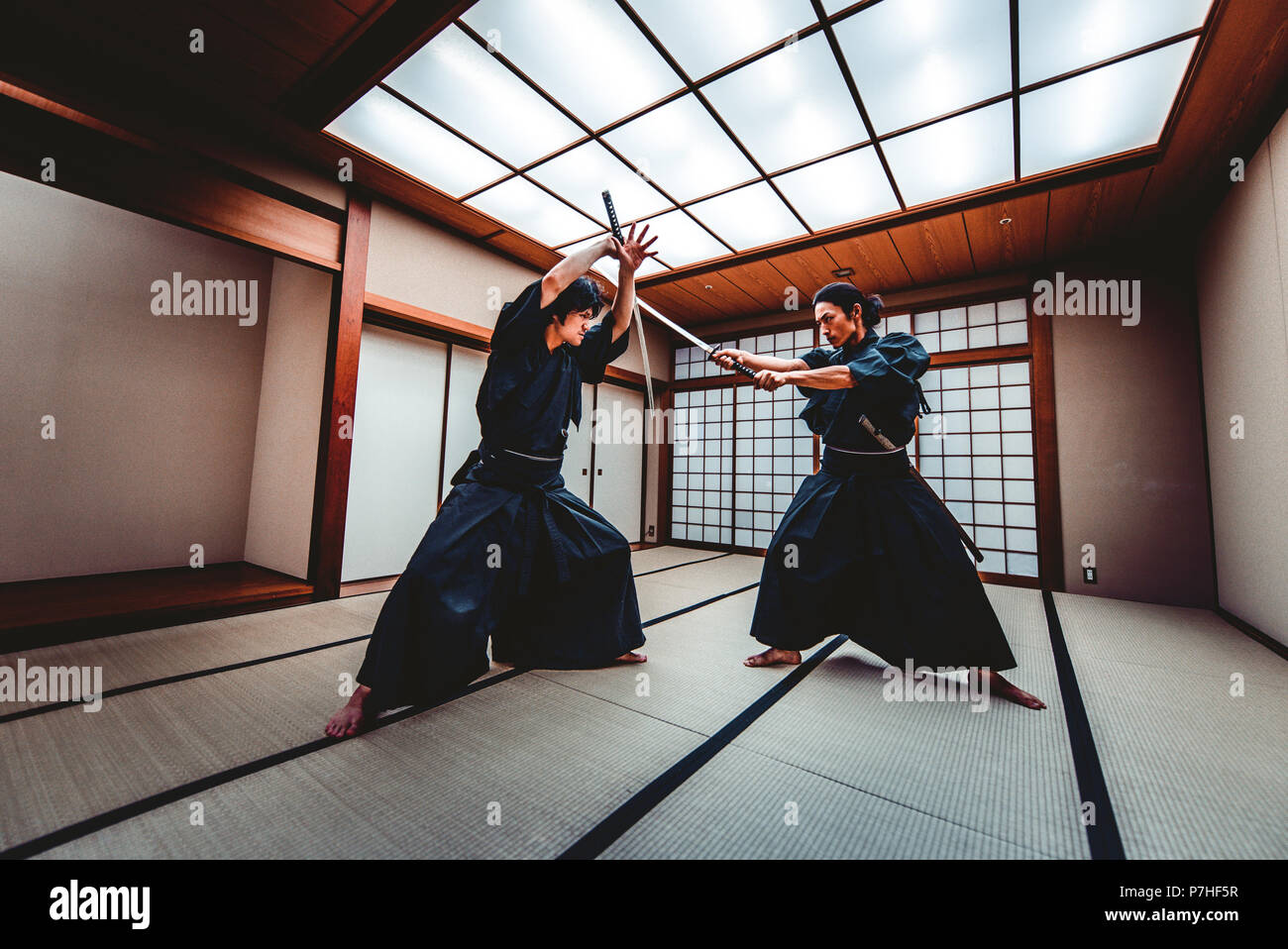 Samurai training in a traditional dojo, in Tokyo Stock Photo - Alamy