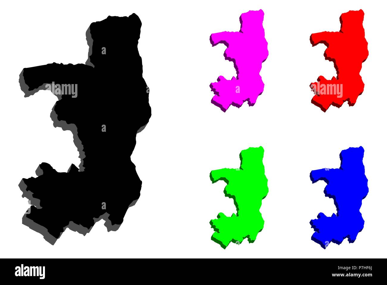 3D map of Republic of the Congo (Congo-Brazzaville, Congo Republic ...