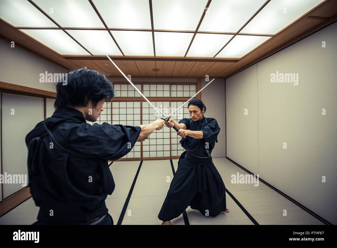 Samurai training in a traditional dojo, in Tokyo Stock Photo - Alamy